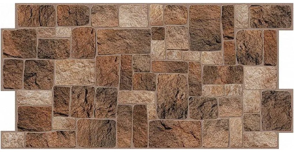 Grace, 980 x 498 mm,  6.E0861, PVC obkladové 3D panely kámen Sarmat hnědý