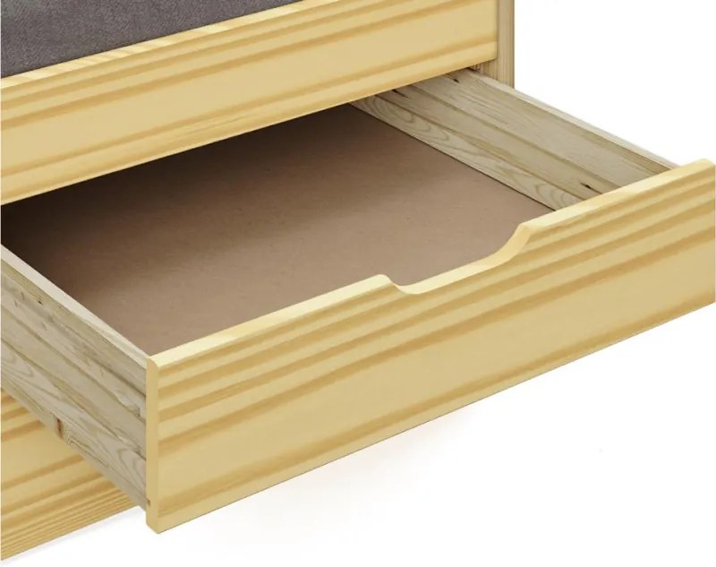 Postel s výsuvnou přistýlkou, 90x200, přírodní, masiv, MARINELLA NEW Kondela 0000274650