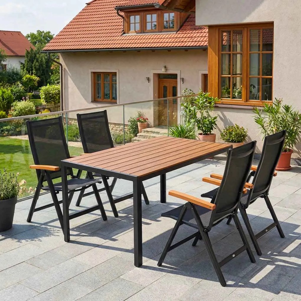 Vikio Zahradní jídelní set 140x80 pro 4 osoby přírodní VZS210P4