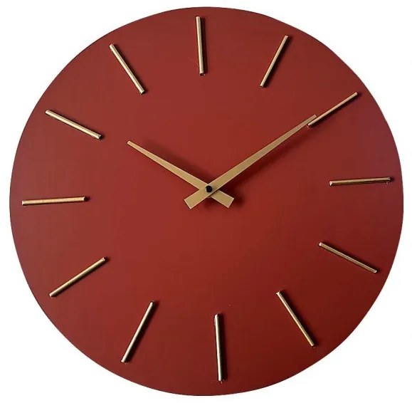 BIZZOTTO Nástěnné hodiny TIMELINE cihlové 40 cm 0182448AA