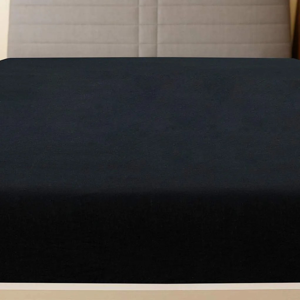 Jersey prostěradlo černé 100x200 cm bavlna 136212