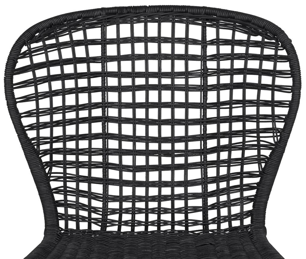 Ratanová židle černá 2ks ELFROS Beliani