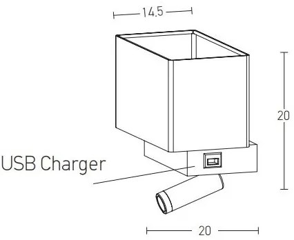 Zambelis H59 - LED Nástěnná lampa LED/3W + 1xE27/40W/230V černá