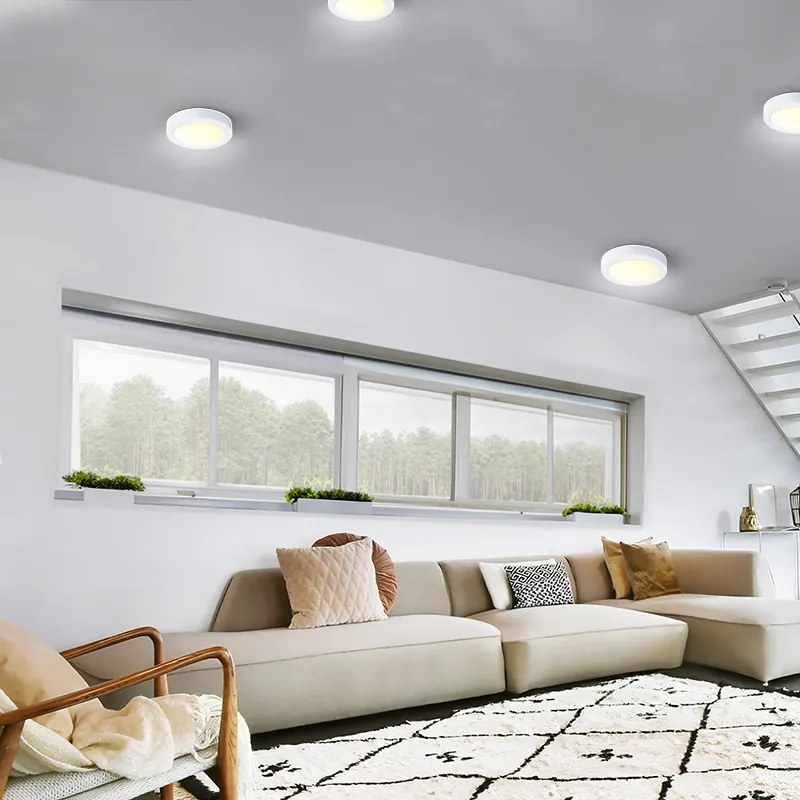 Solight LED mini panel CCT, přisazený, 12W, 900lm, 3000K, 4000K, 6000K, kulatý