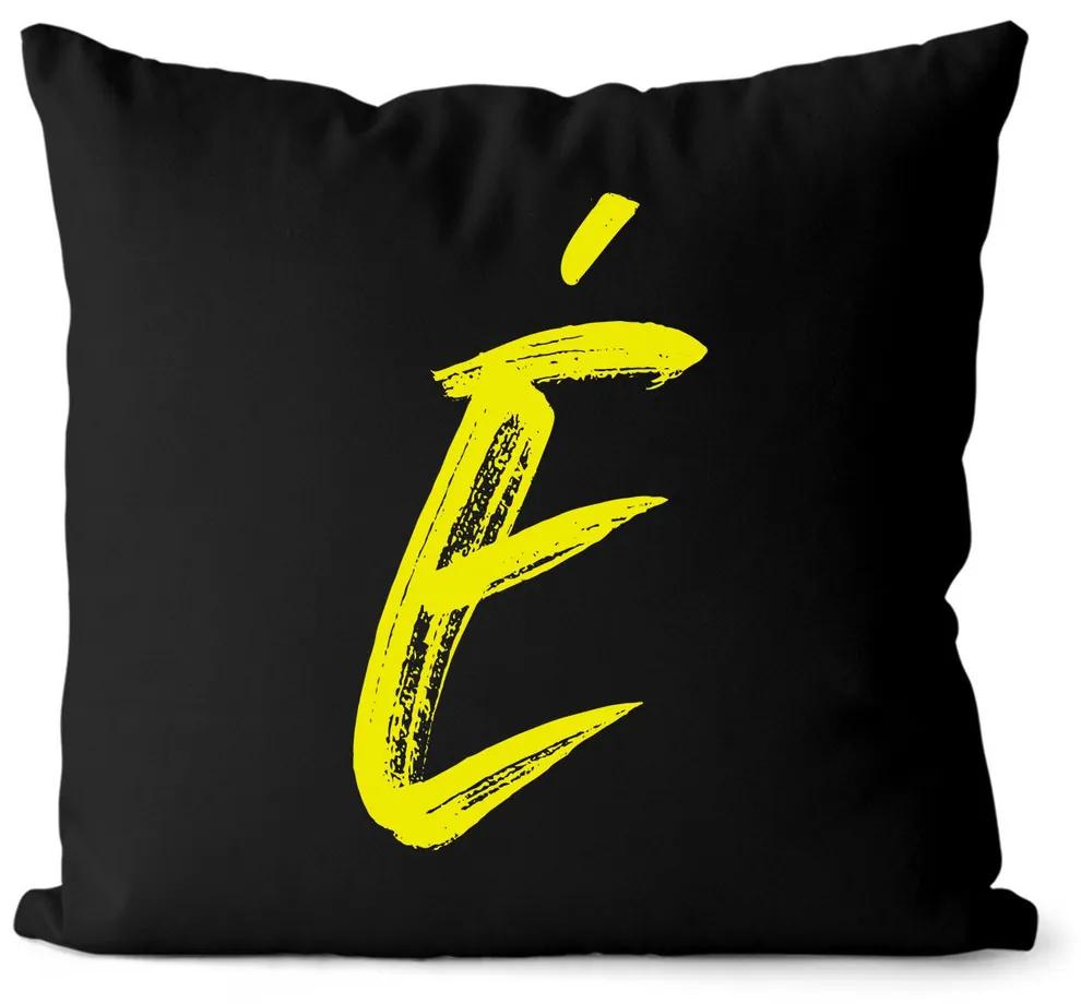 Polštář – písmeno É (Velikost: 40 x 40 cm, Barva: Žlutá)