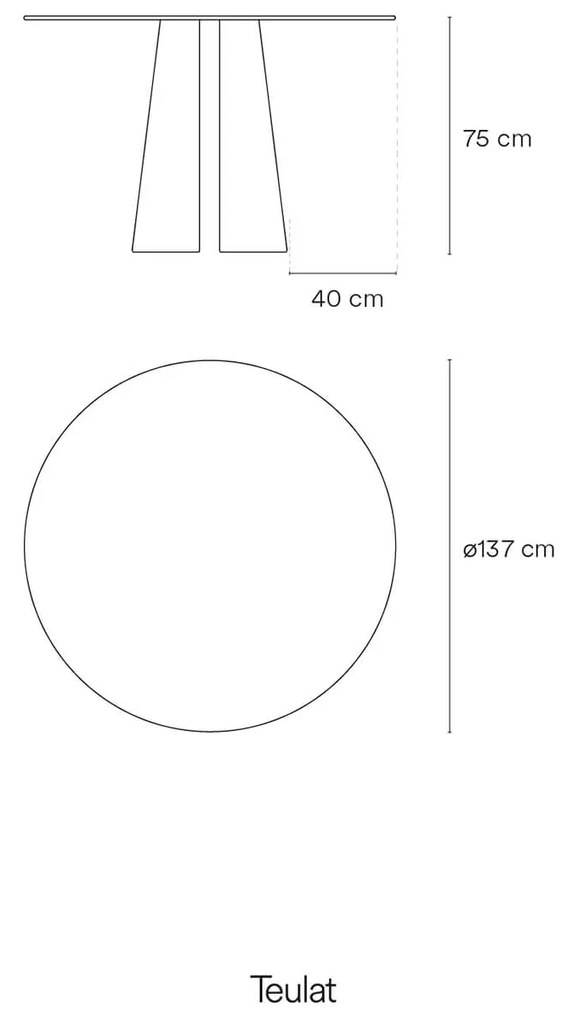 Kulatý jídelní stůl cep černý ø 137 x 75 cm MUZZA