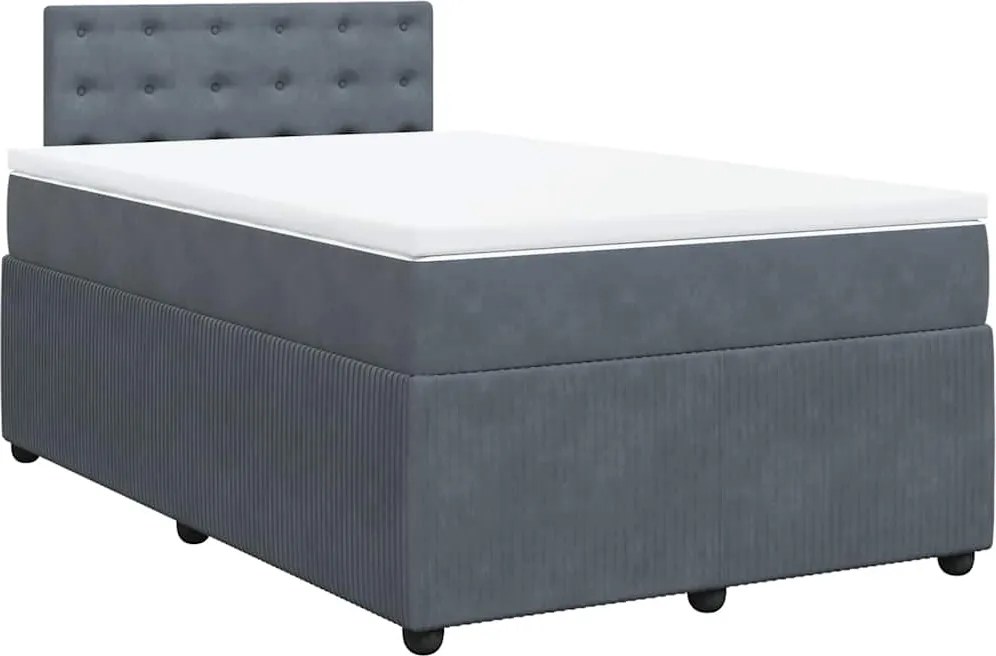 Box spring postel s matrací tmavě šedý 120x190 cm samet 3289999