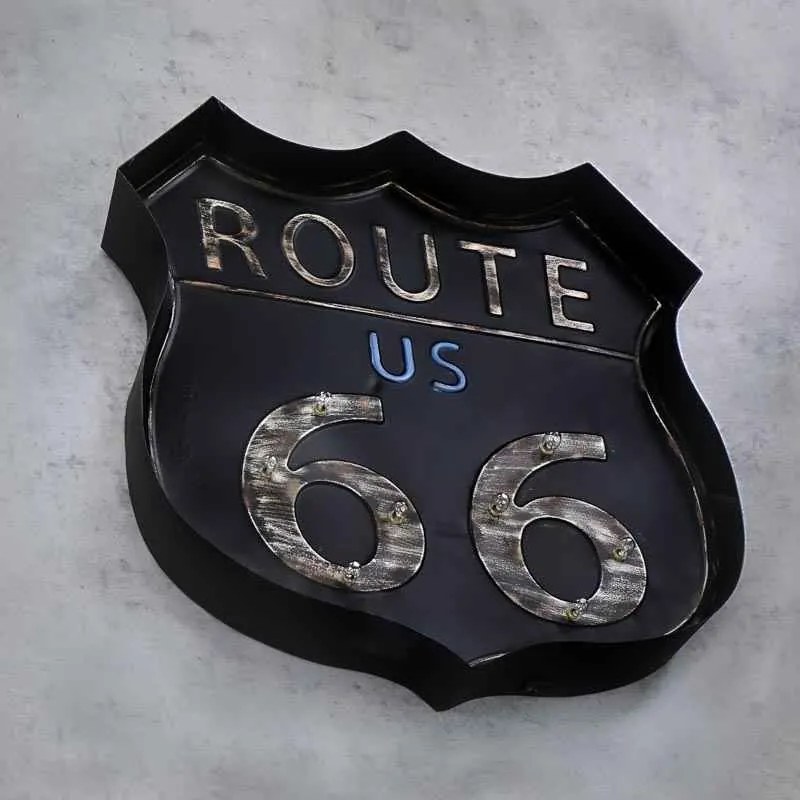 Světelný LED nápis Route 66, černý