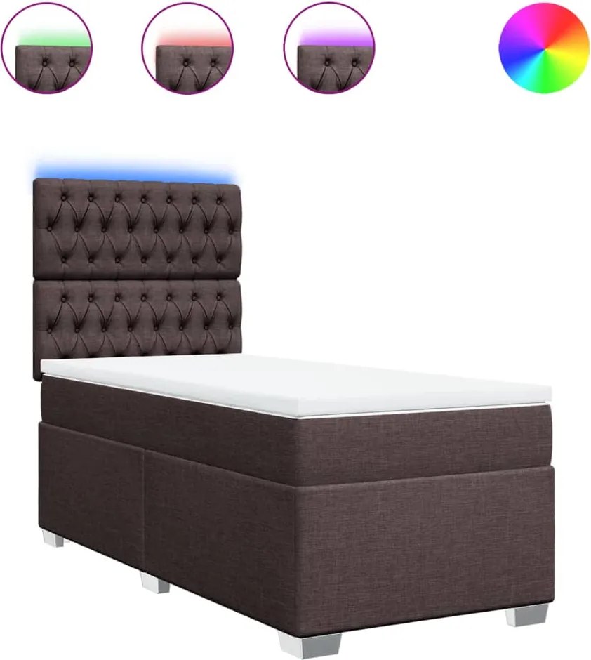 Box spring postel s matrací tmavě hnědá 100 x 200 cm textil 3292709
