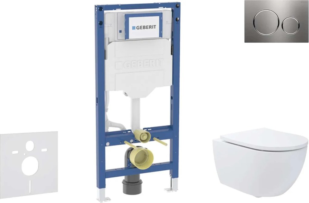SANITINO - Set předstěnové instalace, klozetu Oudee a sedátka softclose, tlačítko Sigma20, nerez SANI11CA6176