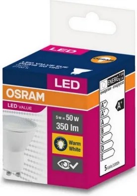 LED žárovka GU10 PAR16 OSRAM VALUE 4,5W (35W) teplá bílá (2700K) reflektor 120°