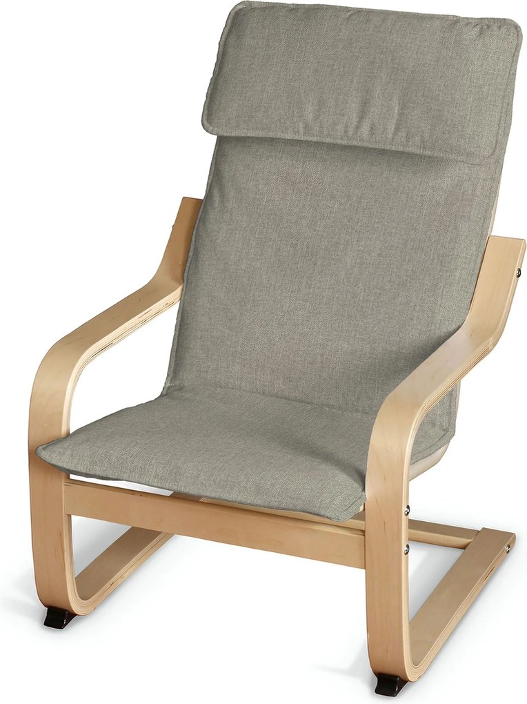 Sedák na dětské křeslo IKEA Poäng barva béžová látka pletený vzor