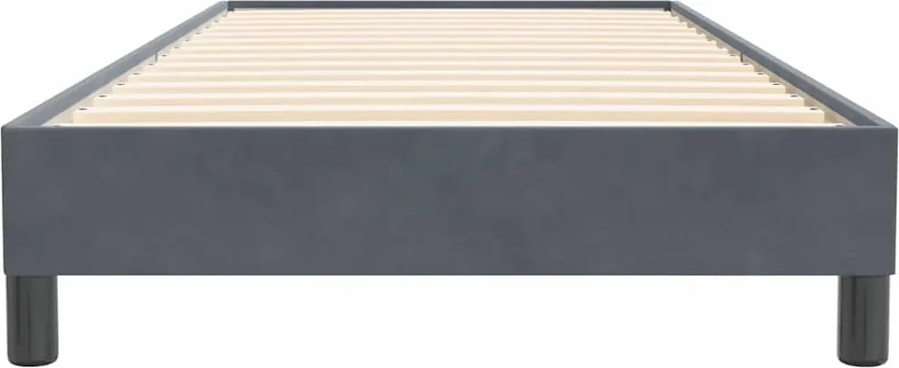 Postel Box Spring bez matrace tmavě šedá 80x220 cm samet 3315850