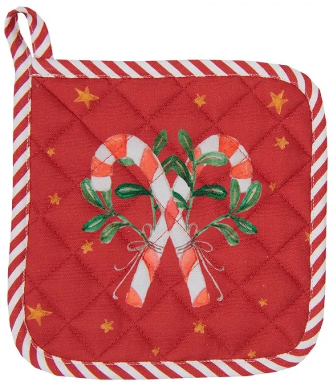Bílo-červená dětská chňapka s louskáčky Happy Little Christmas – 16x16 cm
