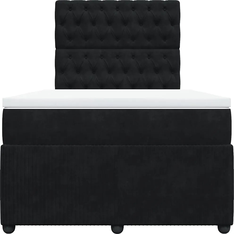 Box spring postel s matrací černá 120 x 190 cm samet 3294594