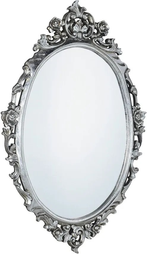 Sapho Desna Oválné zrcadlo v rámu, 80x100cm, stříbrná, IN344