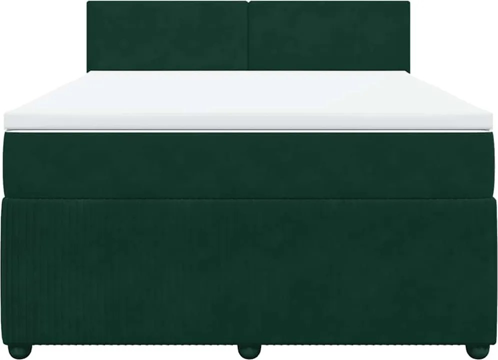 Box spring postel s matrací tmavě zelená 160x200 cm samet 3290079