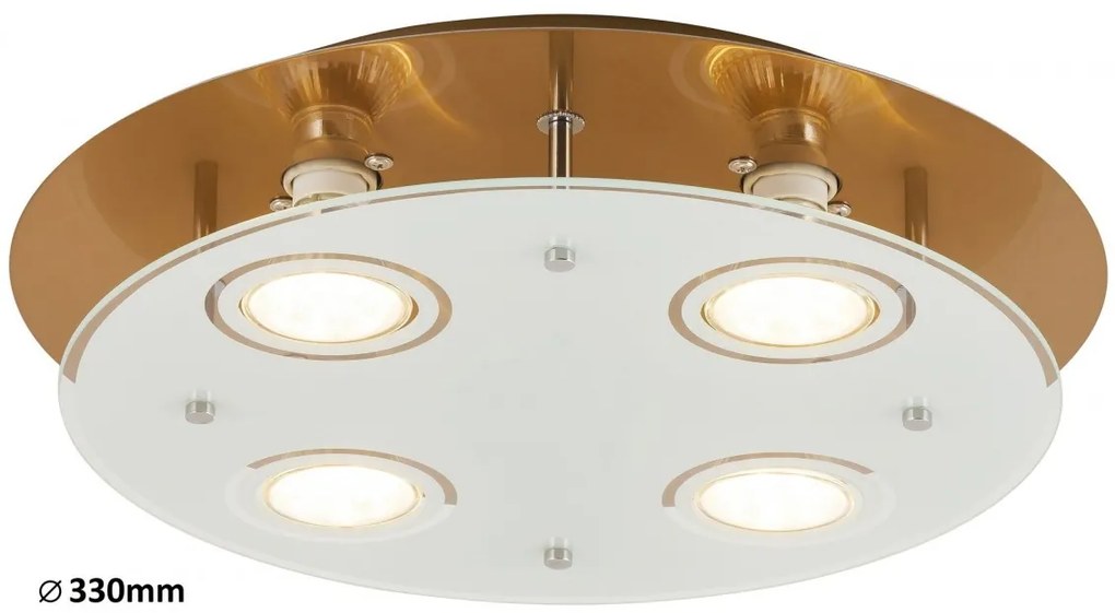 RABALUX 2255 Naomi stropní svítidlo. LED GU10 4x5W bronz