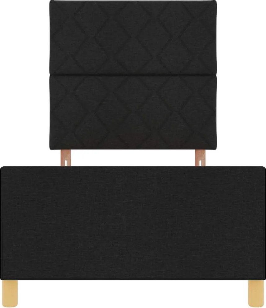 Rám postele s čelo Černá 100 x 200 cm textil 3344783