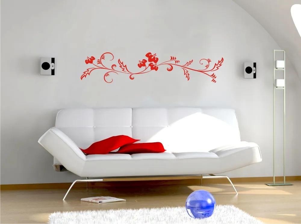 WALLVINIL Samolepky na zeď - Ornament 28 Barva: Červená světlá, Velikost: 100x22 cm