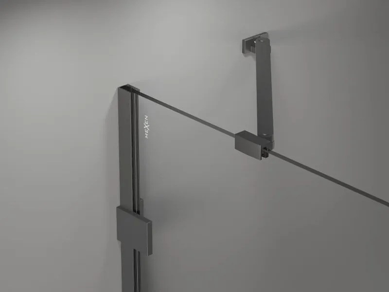 Mexen Lunar-B sprchové dveře otevíratelné levé 140 cm, transparentní, gun metal - 832S-140-050-95-00-L