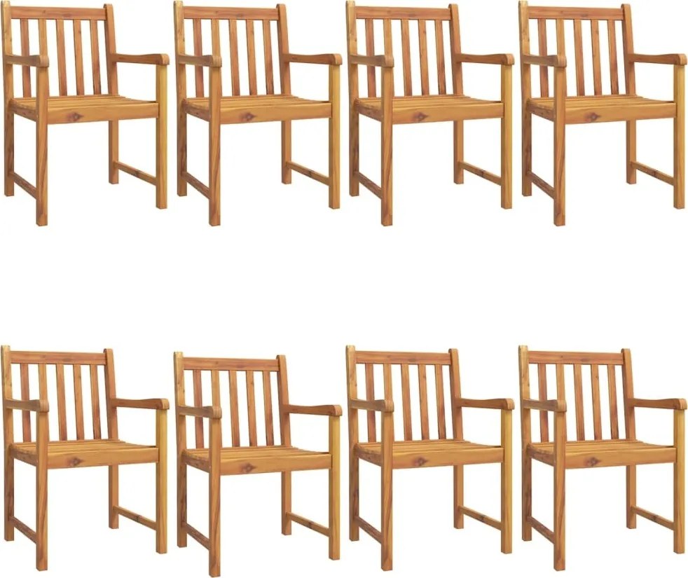 vidaXL Zahradní židle 8 ks 56 x 55,5 x 90 cm masivní akáciové dřevo [3206274]