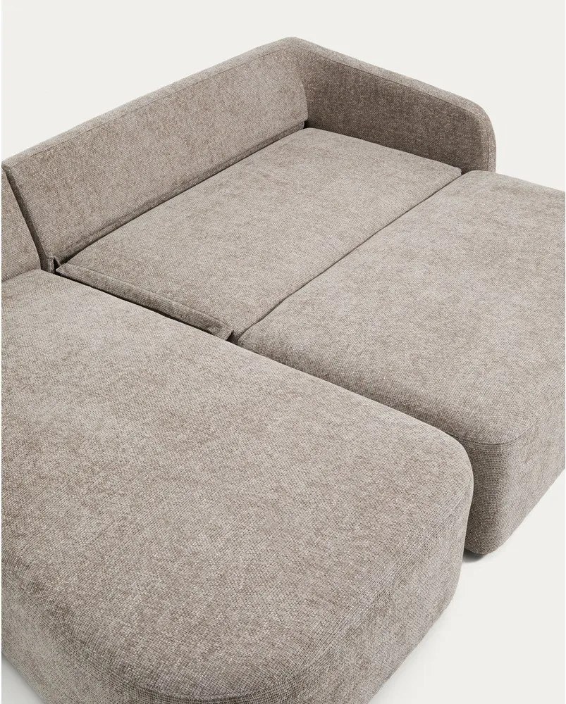 Taupe žinylková rozkládací rohová pohovka (levý roh/s lenoškou) Laira – Kave Home