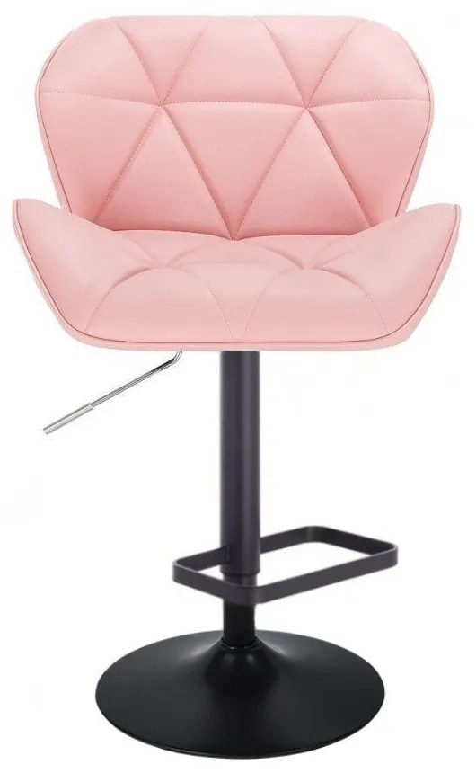 LuxuryForm DESIGN Barová židle MILANO na černé kulaté podstavě - růžová