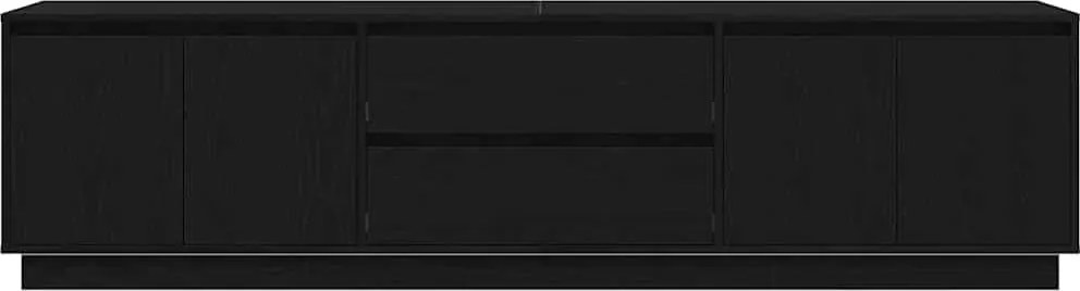 TV skříňka s LED osvětlením černý dub 193,5x41x50 cm 3328436