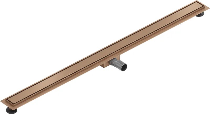 Mexen Flat, lineární podlahový žlab 140 cm, měděná matná, 1C10140