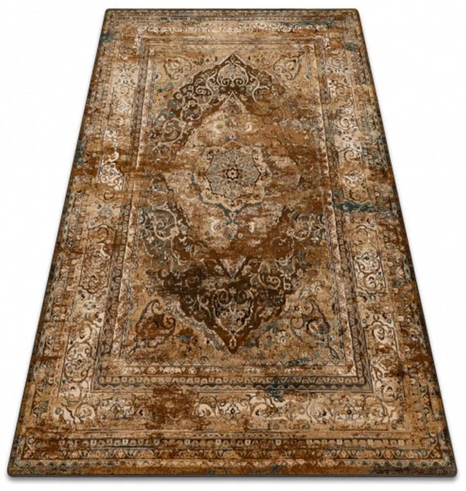 Vlněný kusový koberec Nuri hnědý 135x200cm