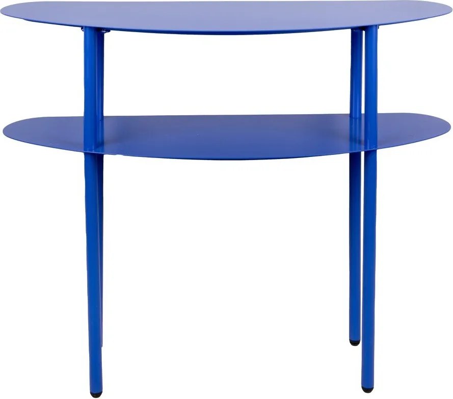 Modrý kovový konzolový stolek 28x90 cm Cool Retro – Leitmotiv