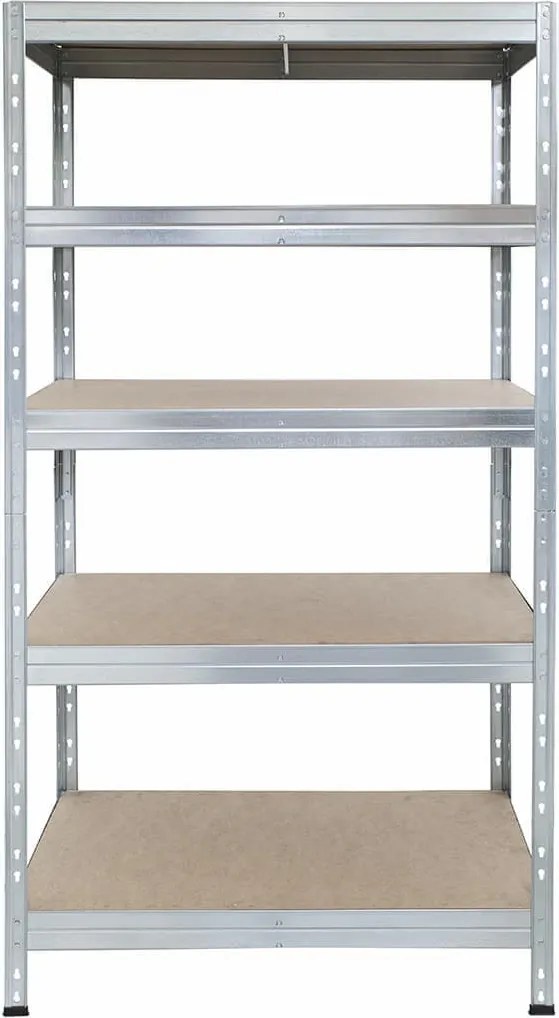 Kovový regál RIVET PRO 180x90x45 DTD dřevotříska 5 úrovní pozinkovaná