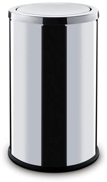 Nerezový odpadkový koš 45 L, s výkyvným víkem, nerez lesklý