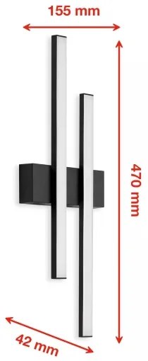 Telefunken - LED Venkovní nástěnné svítidlo 2xLED/4W/230V IP44 černá