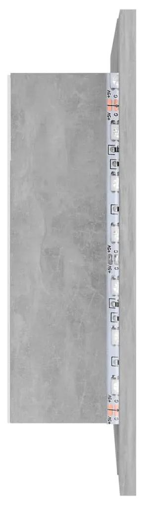 LED koupelnová skříňka se zrcadlem betonově šedá 60x12x45 cm
