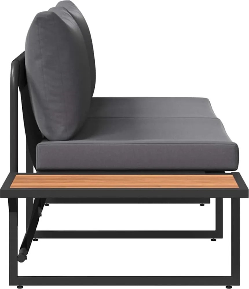 vidaXL Zahradní sofa s polštářem Antracit 200,5 x 70 x 85,5 cm Ocel [42007549]