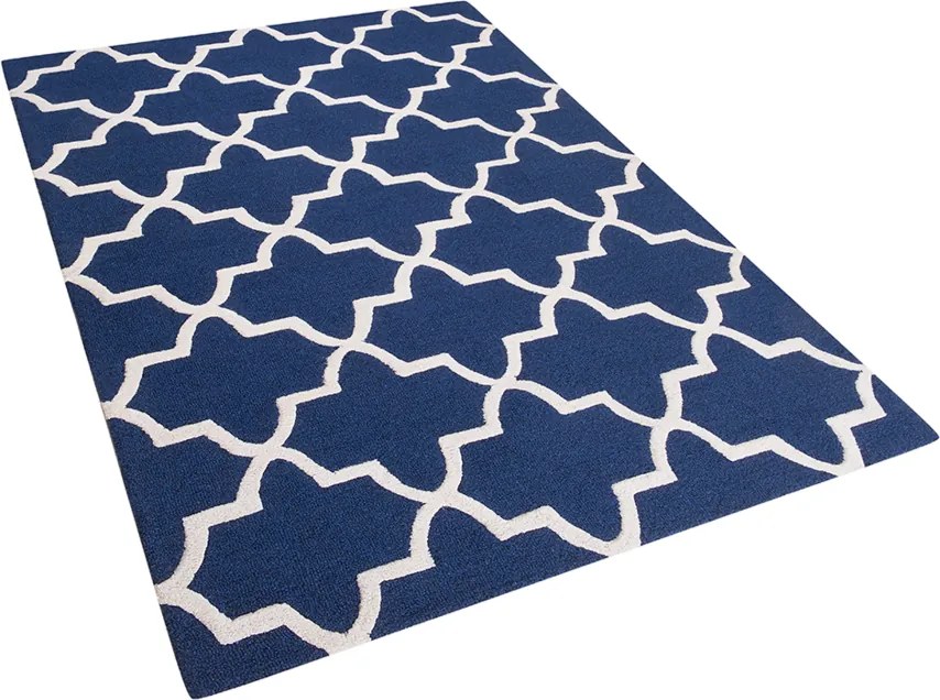Modrý bavlněný koberec 140x200 cm - SILVAN