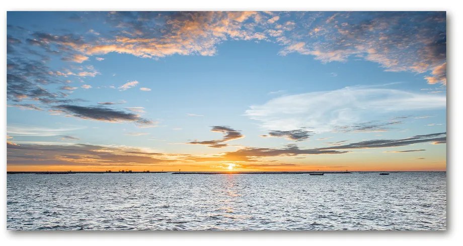 Wallmuralia Foto obraz sklo tvrzené Soumrak nad mořem 100x50 cm