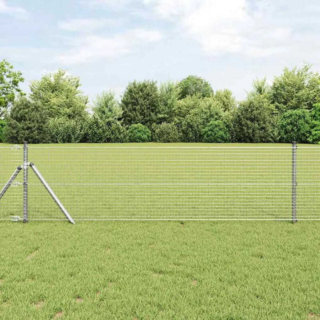 Zemní upevnění svařované drátěné ploty 100 x 0,8 m Stříbrná 3351672