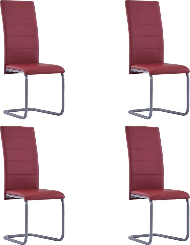 vidaXL Konzolové jídelní židle 4 ks umělá kůže [281694] Barva: Červená
