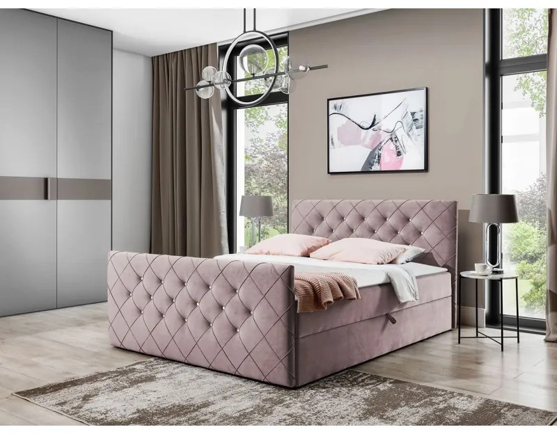 Kontinentální postel Dotan, Rozměr postele: 200x200, Barva:: Amor Velvet 4318