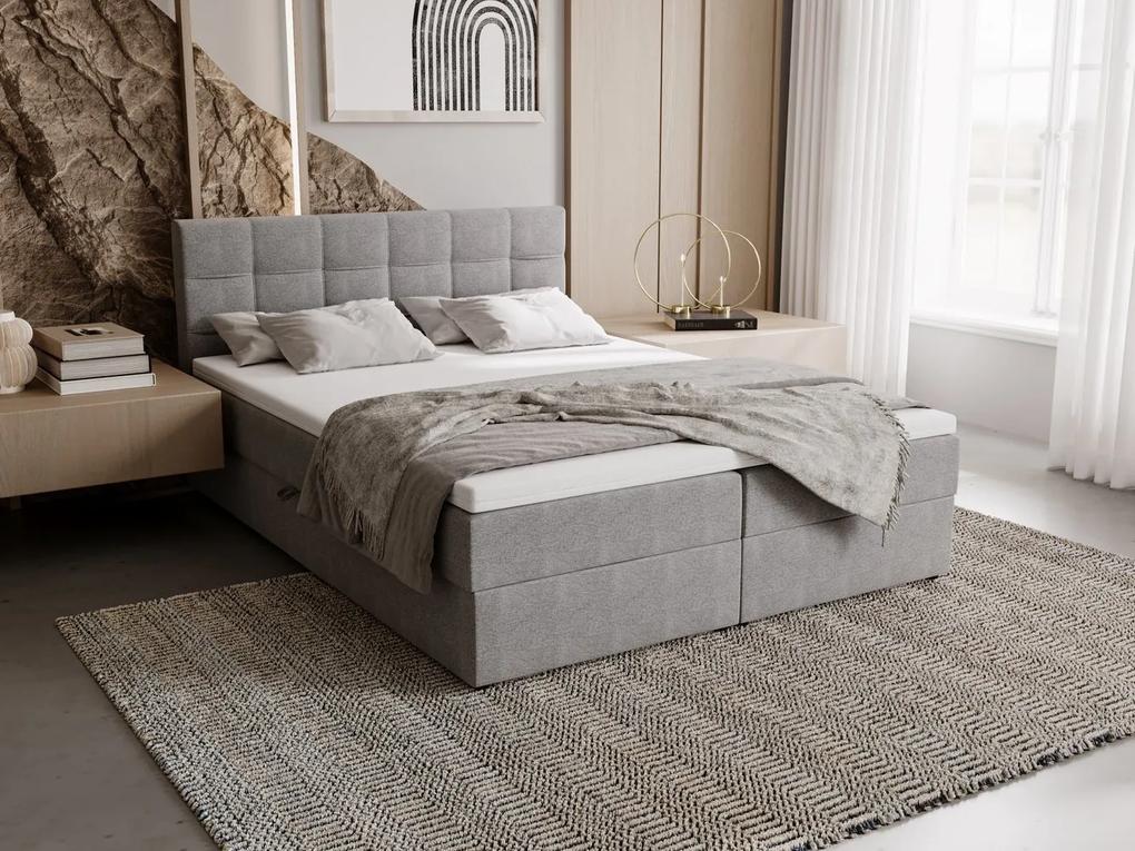Čalouněná postel 160x200 ELSIE 2 s úložným prostorem - šedá