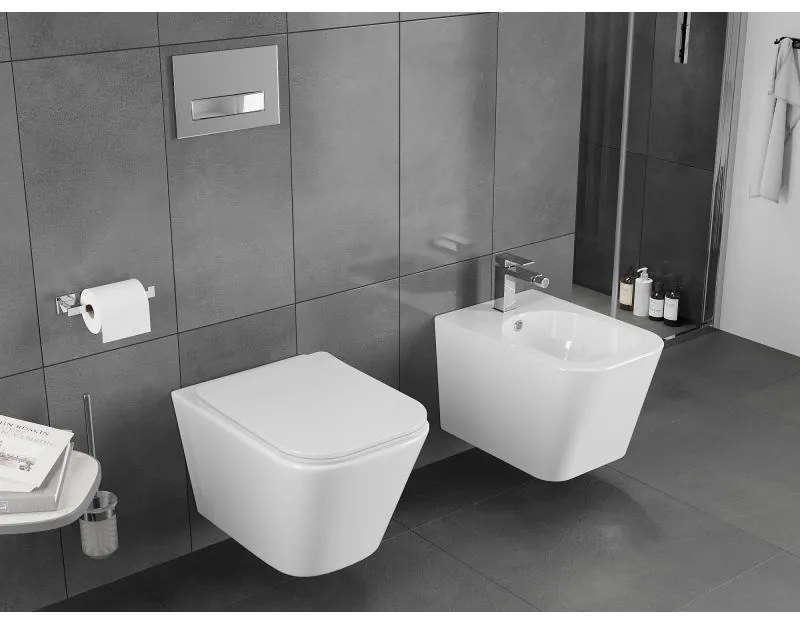 Mexen Teo, závěsná WC mísa 510x345x340 mm, Rimless Tornádo, bílá lesklá, 3385XX00T
