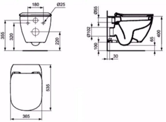 Ideal Standard Tesi WC závěsný T007801