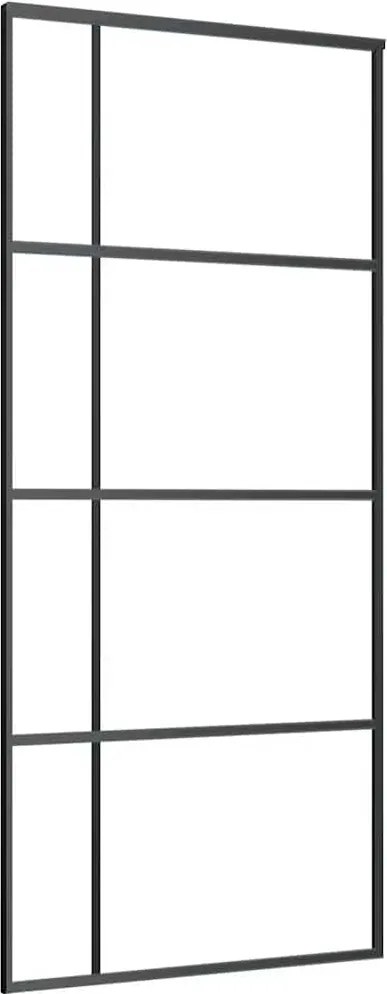 Posuvné dveře se sadou kování černé 90x205 cm ESG Glass 3375870