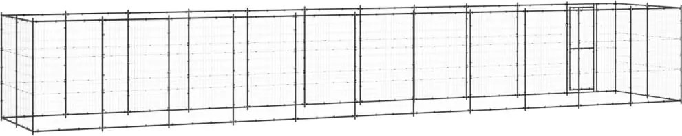 vidaXL Venkovní psí kotec pozinkovaná ocel 26,62 m² [3082302] Barva: Černá