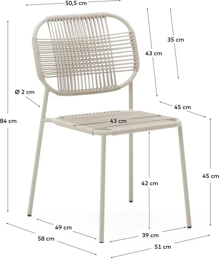 Béžová kovová zahradní židle Talaier – Kave Home