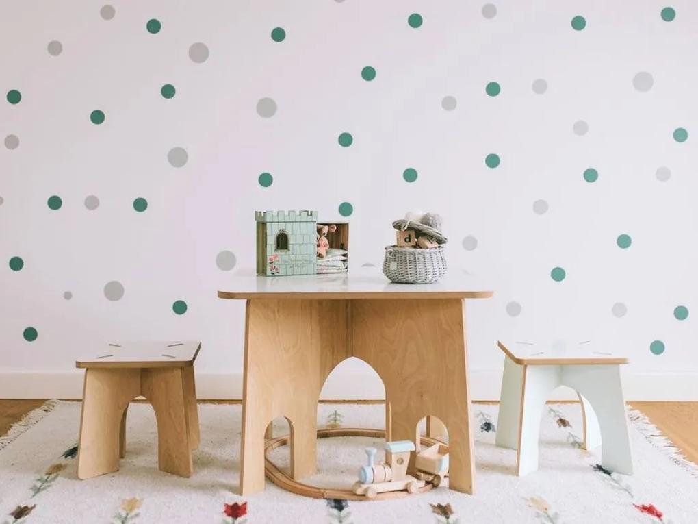 Myminihome Dětský stůl RONDO + stolička bez opěrátka Zvolte barvu: Béžová, Zvolte variantu: S jednou židlí