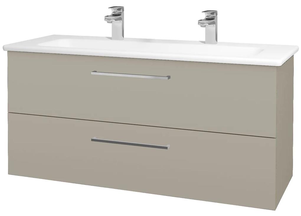 Dřevojas Koupelnová skříň GIO SZZ2 120 Varianta: N01 Bílá lesk / Úchytka T02 / D04 Dub